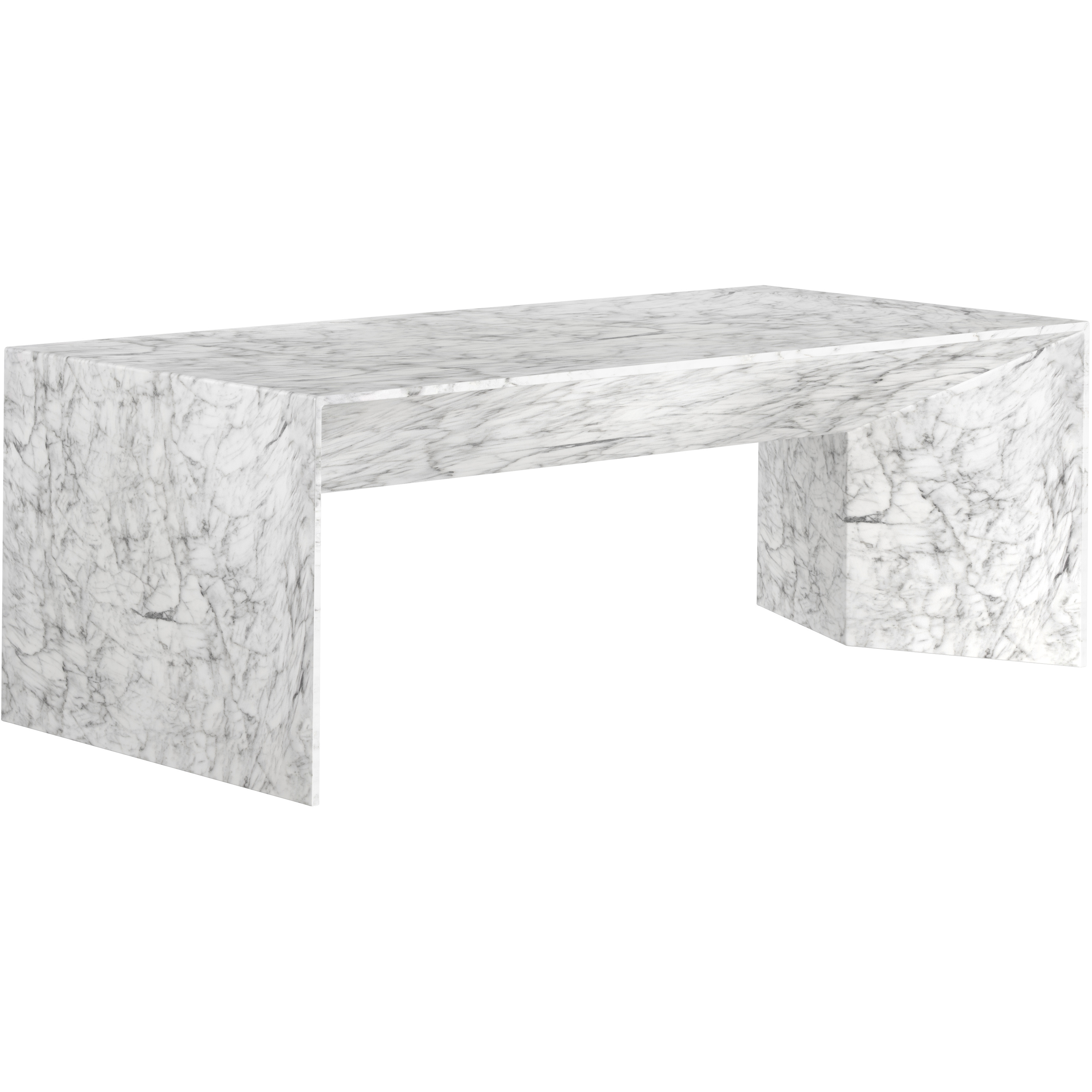 SUNPAN 108025 Nomad 52 X 27.5 inch Marble Look / White Outdoor Coffee Table